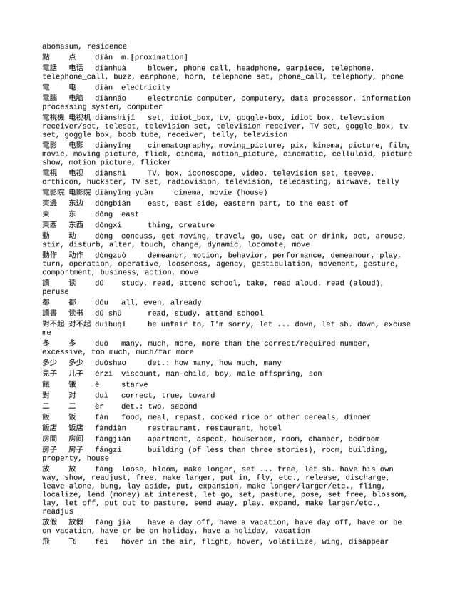 HSK 1 vocabulary lists- hanyuace.com.pdf | World Cuisines | Food & Drink