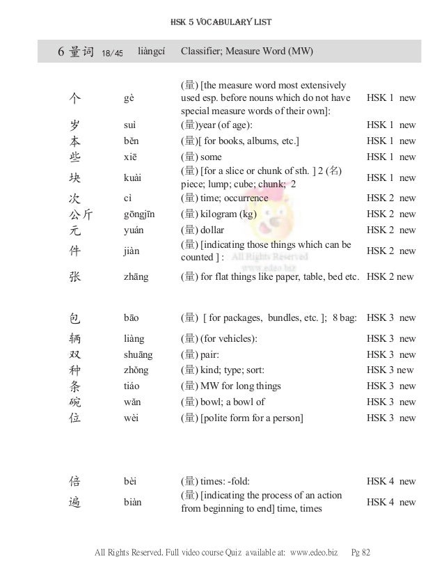 Hsk 5 vocabulary list binder isbn sample book