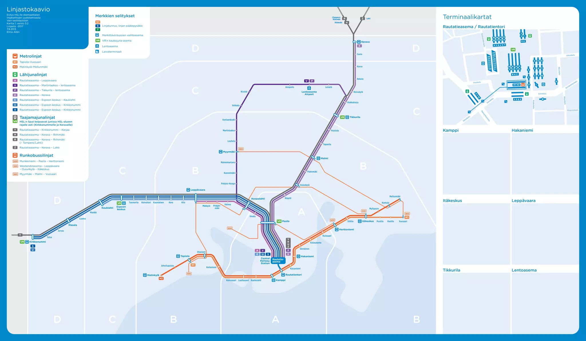 Prototype for Helsinki Region Transport (HSL) schematic transit map | PDF