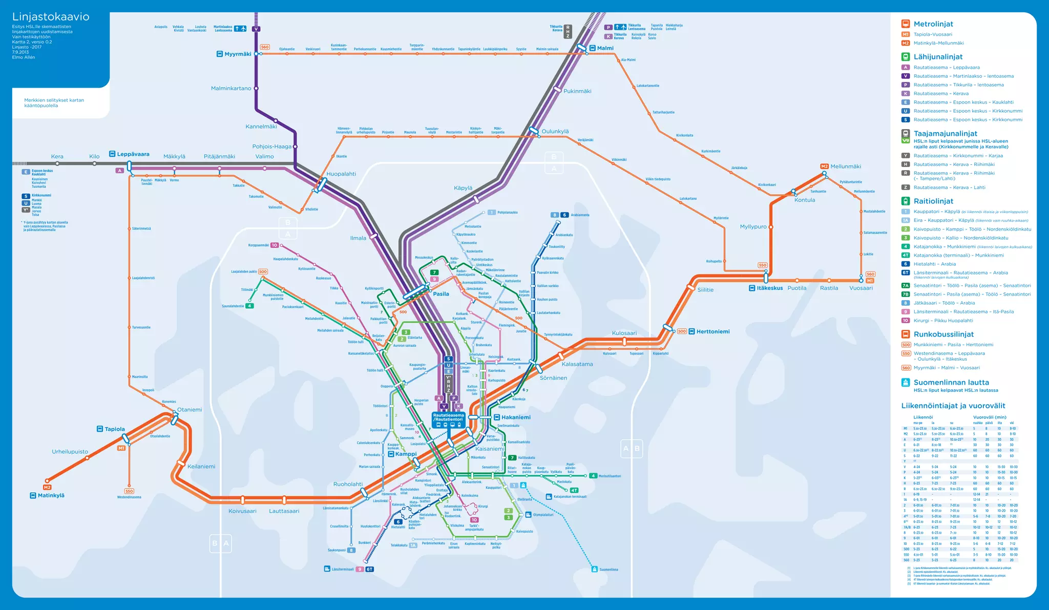 Prototype for Helsinki Region Transport (HSL) schematic transit map | PDF