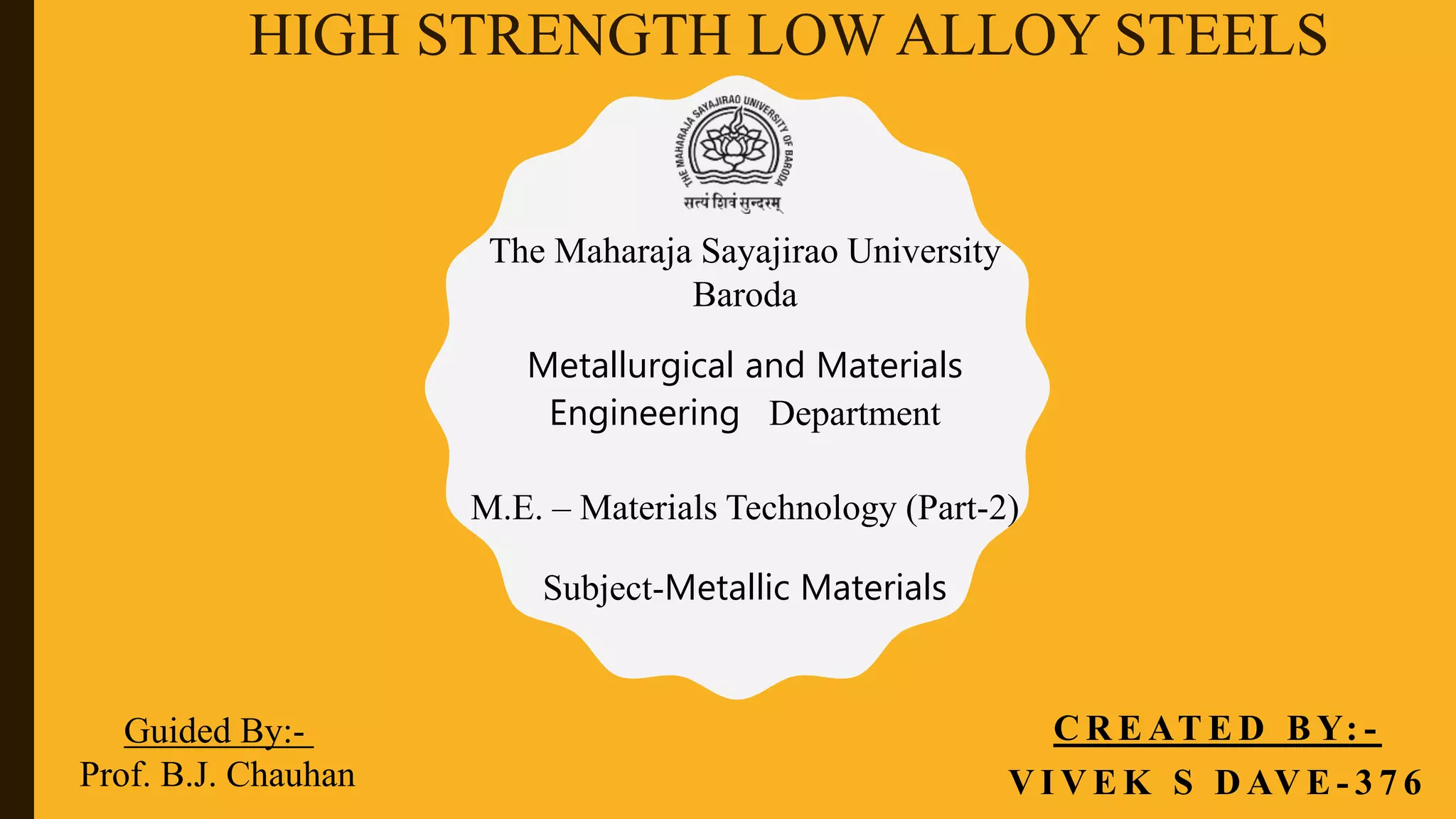 High Strength Low alloy Steel | PPTX