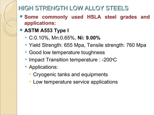 Hsla steels | PPT | Chemistry | Science