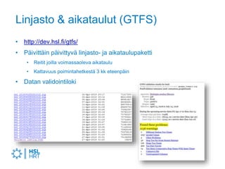 HSL:n avoin paikkatietodata | PPTX