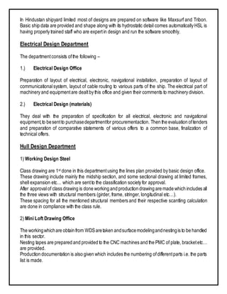 HINDUSTHAN SHIPYARD INTERNSHIP REPORT | DOCX