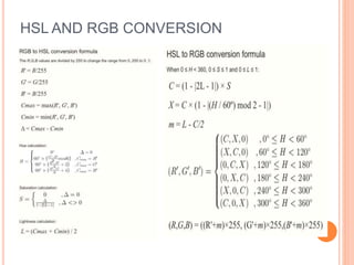 HSL & HSV colour models | PPTX