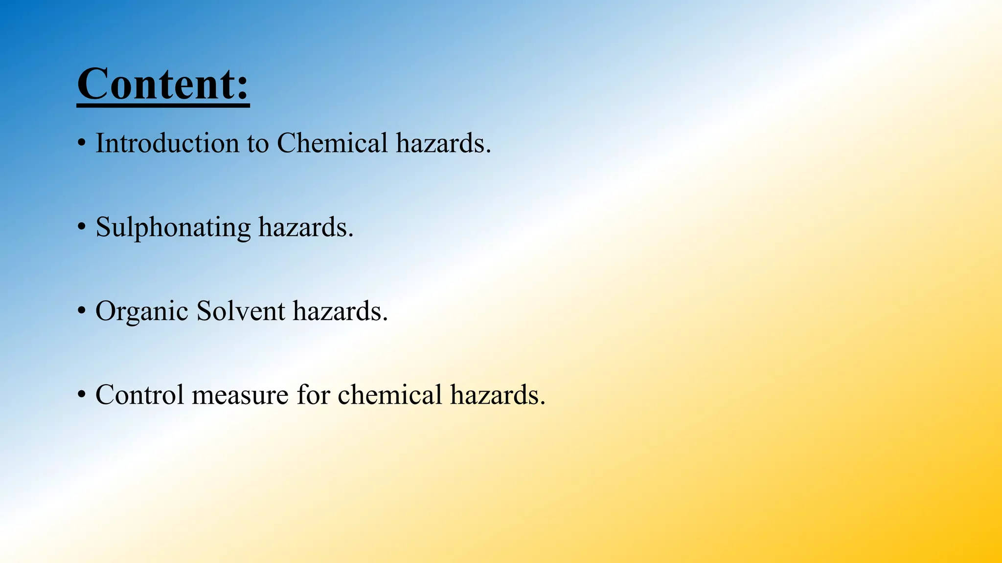 Chemical Based hazards. | PPTX