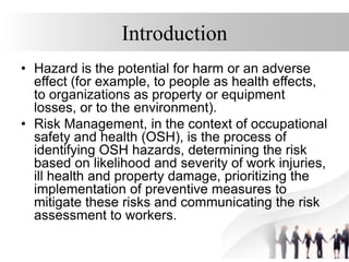 Hazard and Risk Management | PPTX