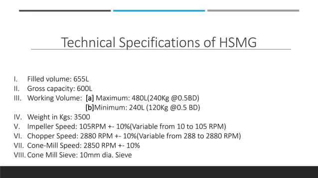HSMG RMG High Shear Mixer Granulator | PPSX