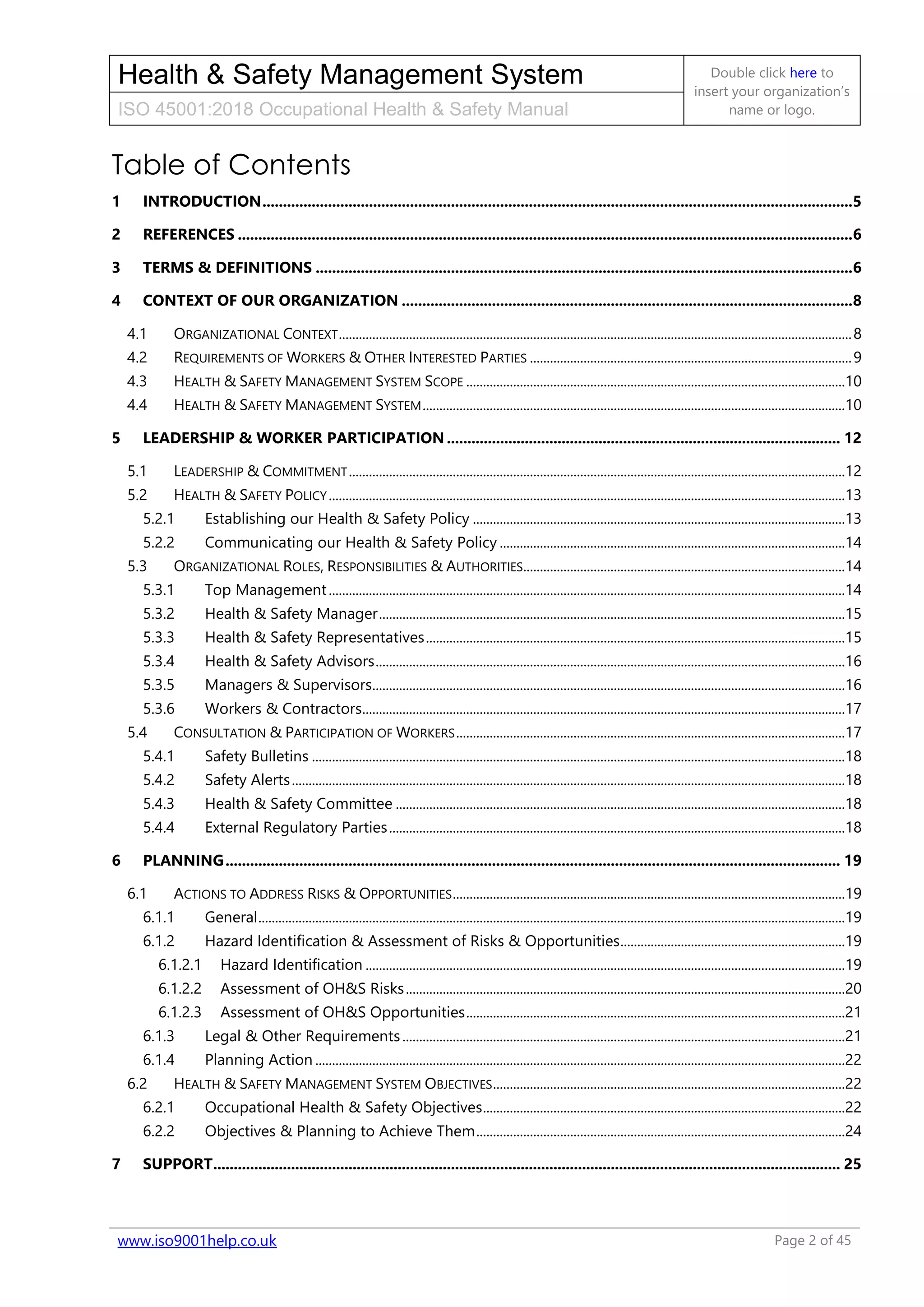 Hsms health & safety manual template | PDF | Business | Business and ...