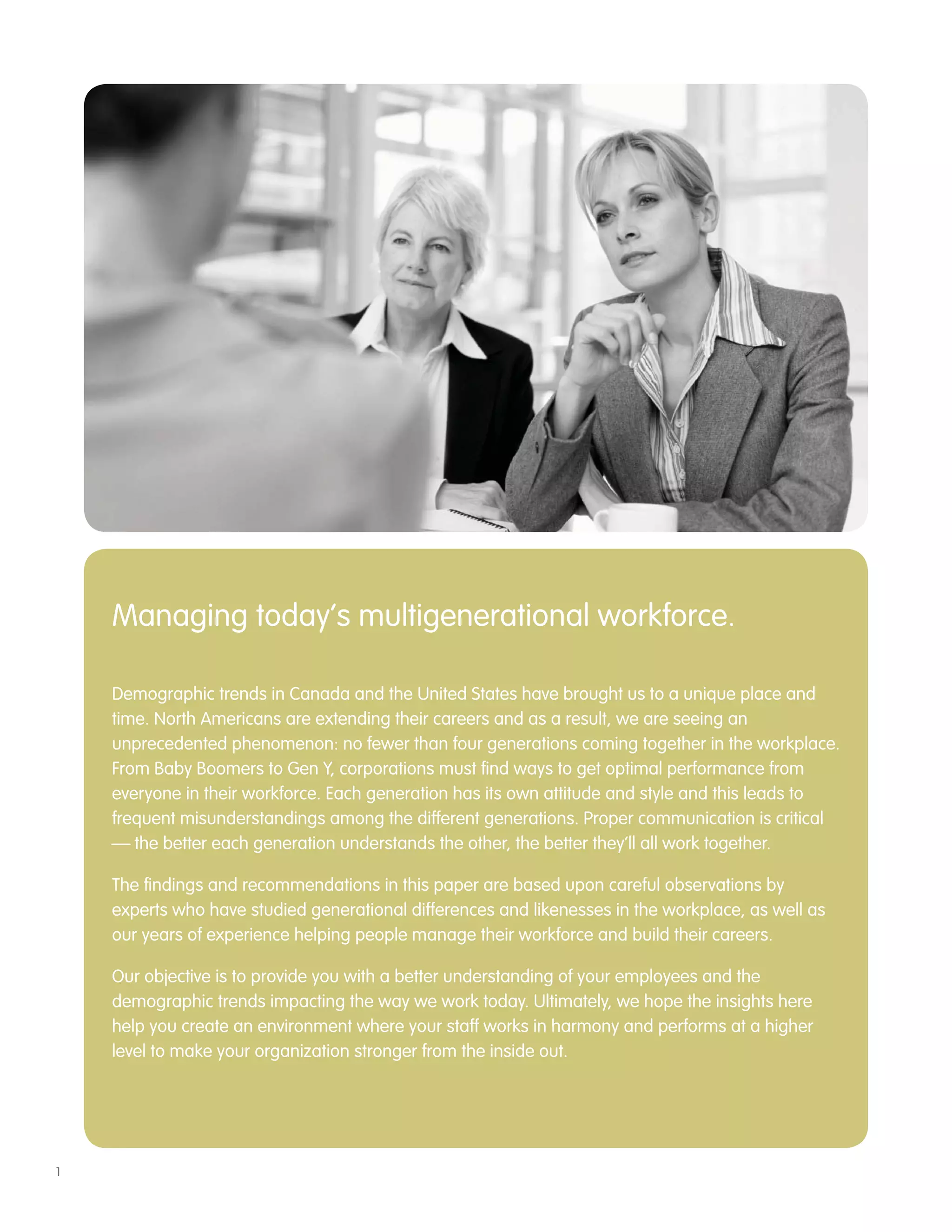 Multigenerational Workforce | PDF