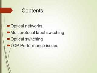 TCP/IP performance over Optical Fiber | PPT