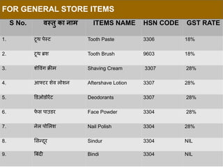 HSN Code & GST Tax Rate List for General Store and Kirana Items | PPT