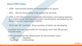 PPT on HSN Codes for educational purposes | PPT