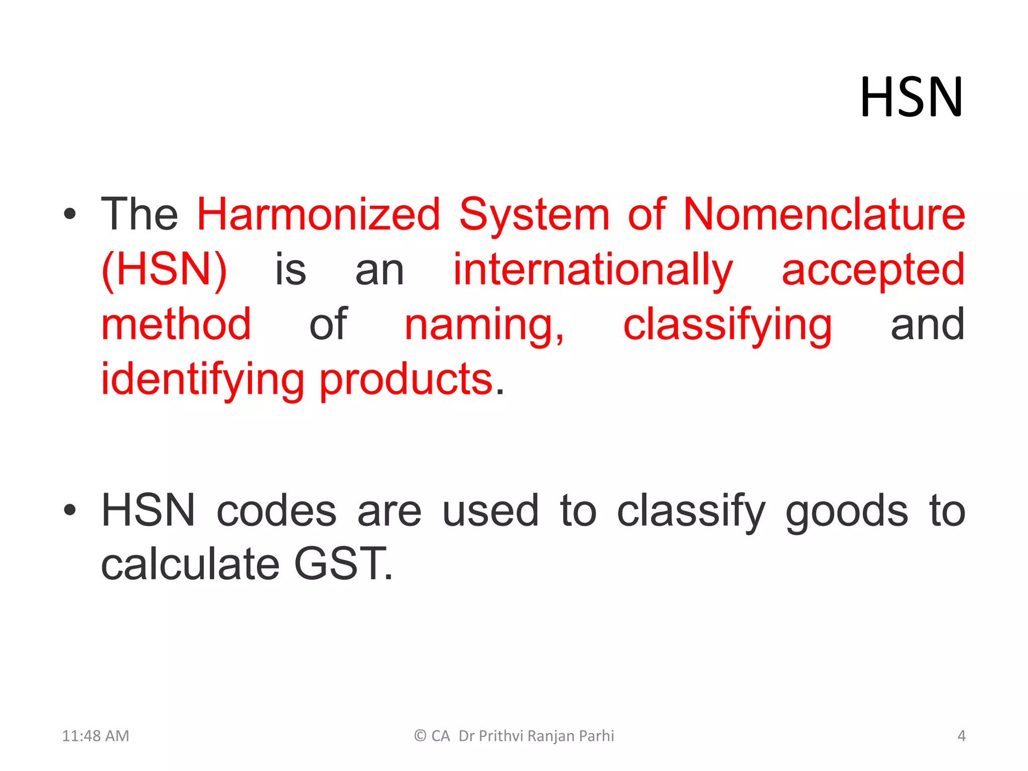 Hsn and sac of gst | PPSX