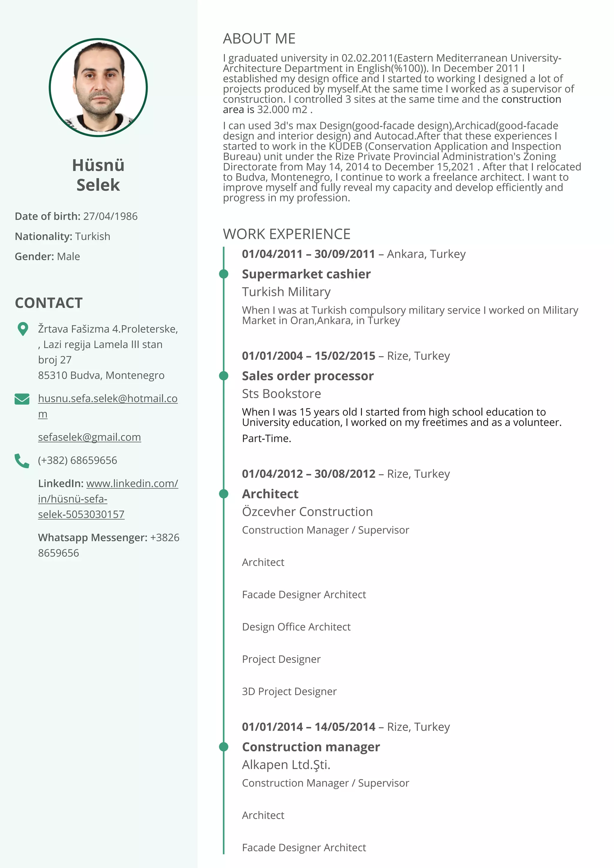 Hüsnü sefa selek cv-in english-updated-2022 | PDF