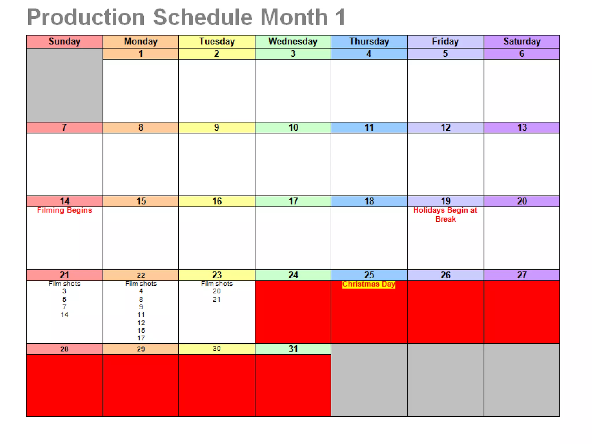 Production Schedule | PPTX | Video Production | Content Production