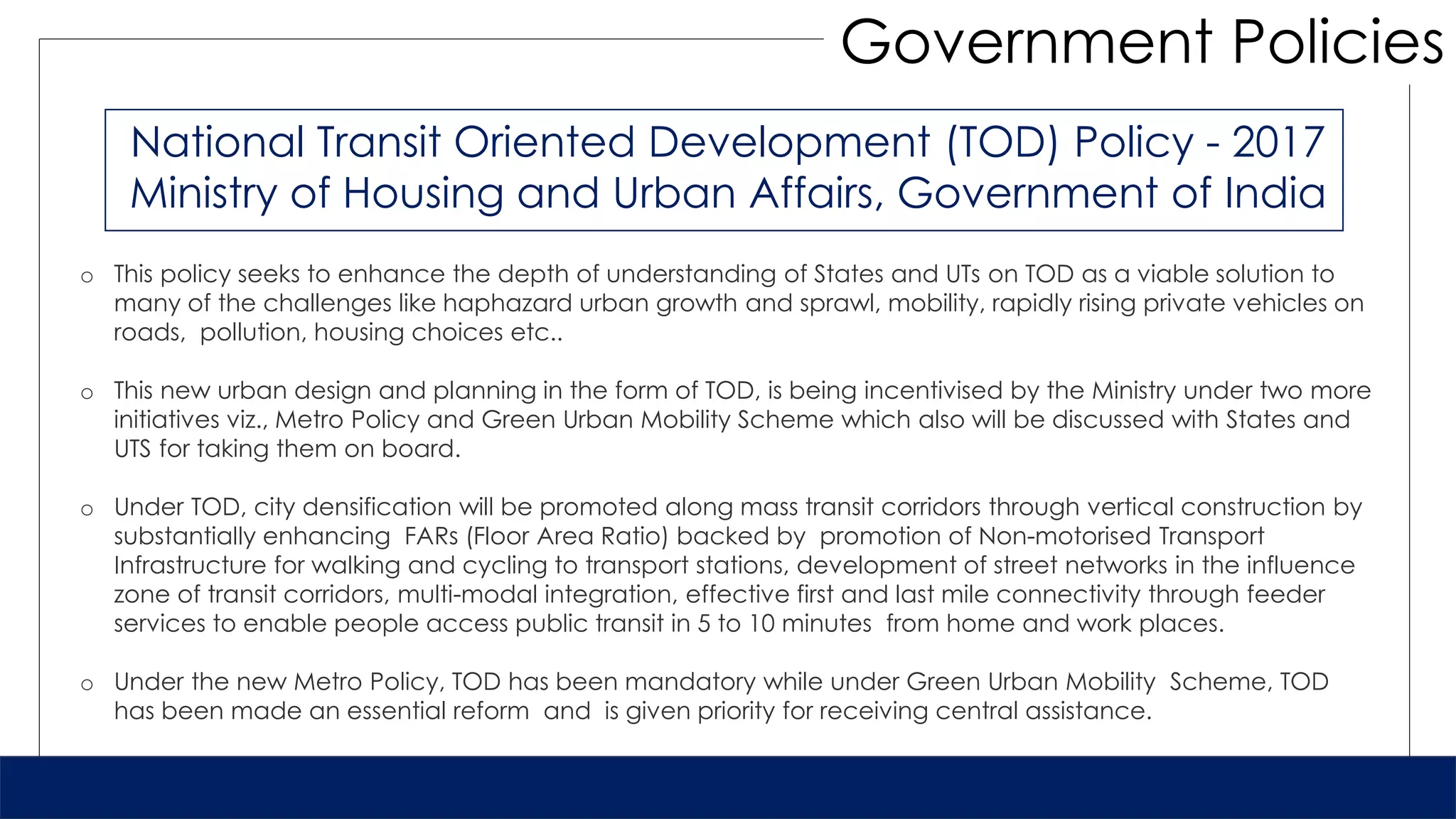Transit Oriented Development - TOD - Human Settlement Planning ...