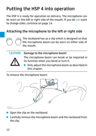 Sennheiser HSP 2-EW Headset oni-directional microphone | PDF