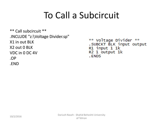 HSpice Essential Examples | PPTX