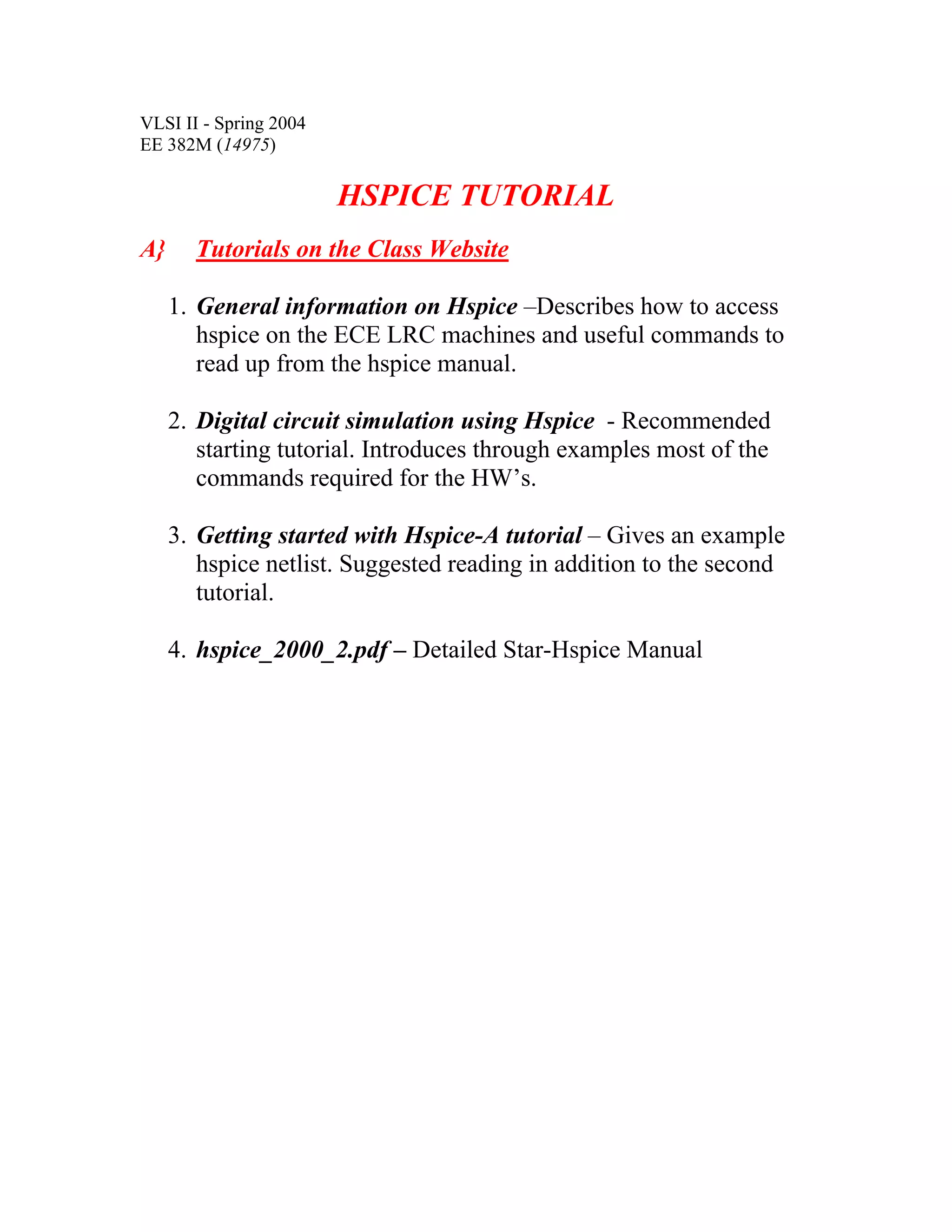 Hspice tut | PDF