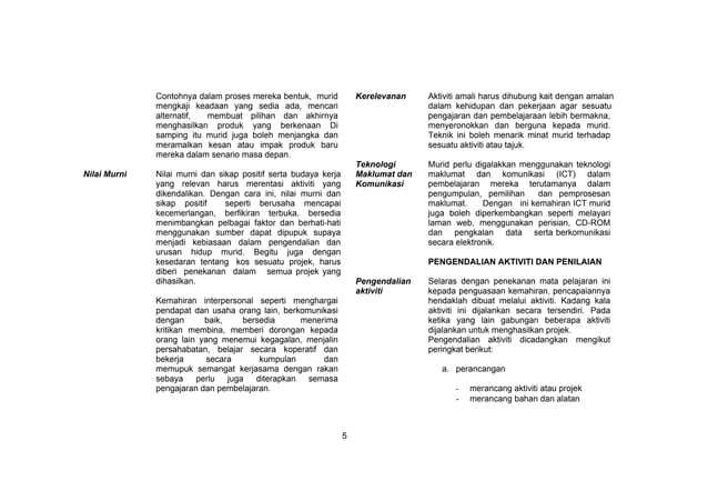 Huraian Sukatan Pelajaran Kemahiran Hidup Tahun 6 | PPT