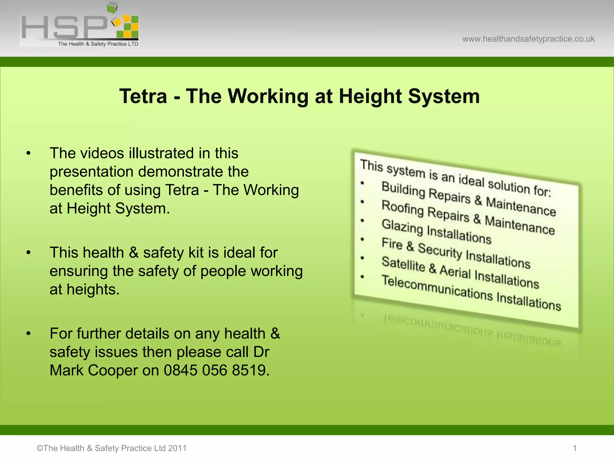 HSP - Tetra Working At Height System | PPTX
