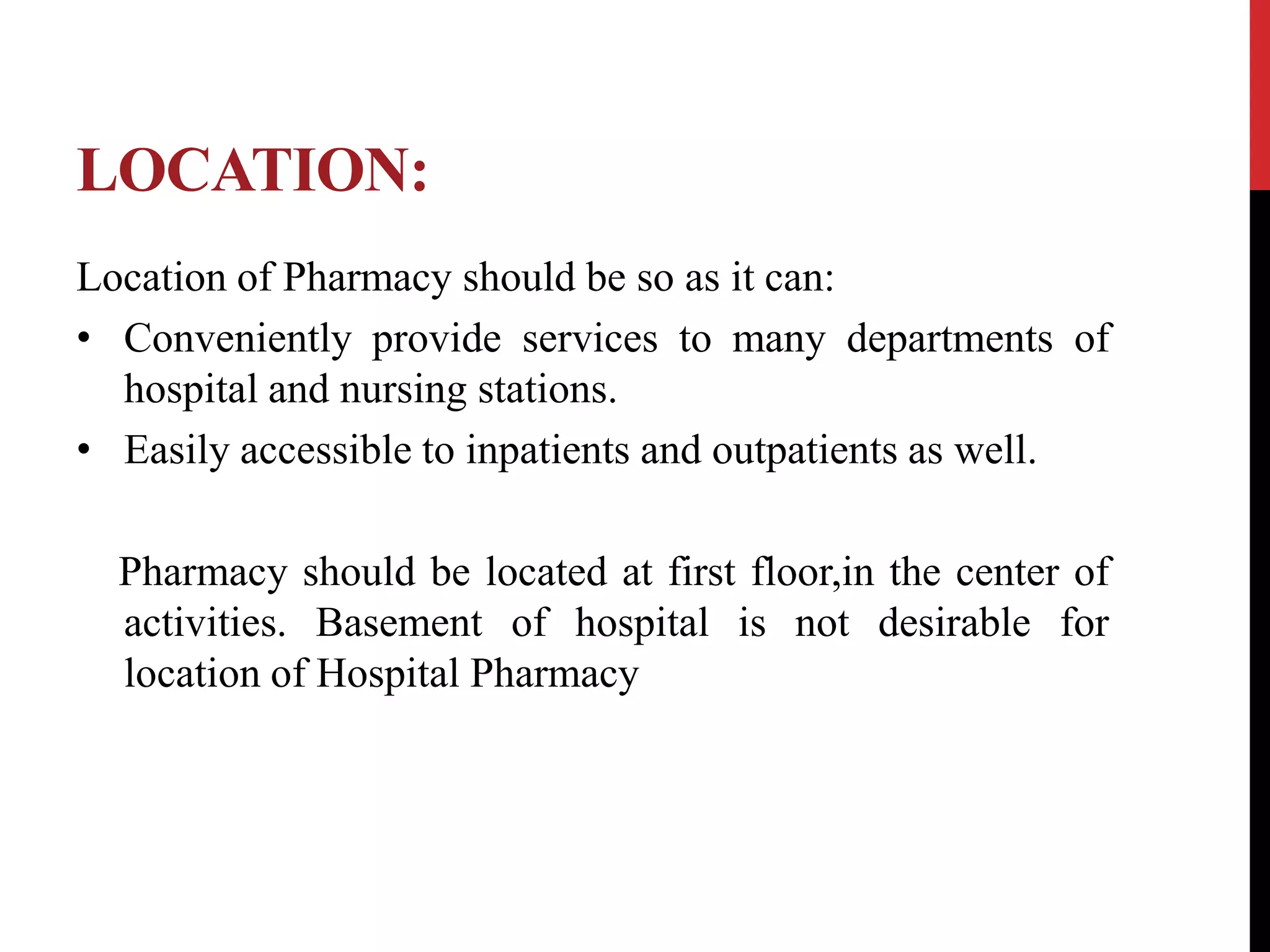 physical plant and its equipments (hospital pharmacy) | PPTX