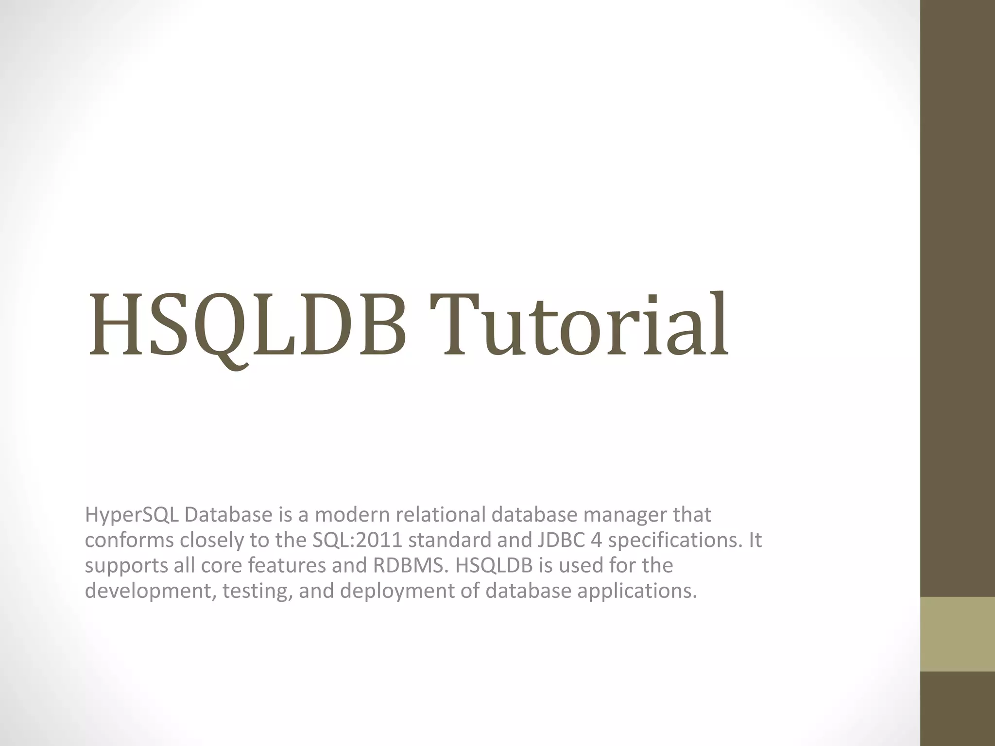 Hsqldb tutorial | PPT