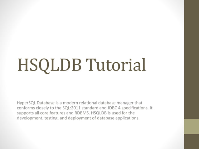 Hsqldb tutorial | PPT