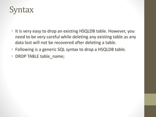 Hsqldb tutorial | PPT