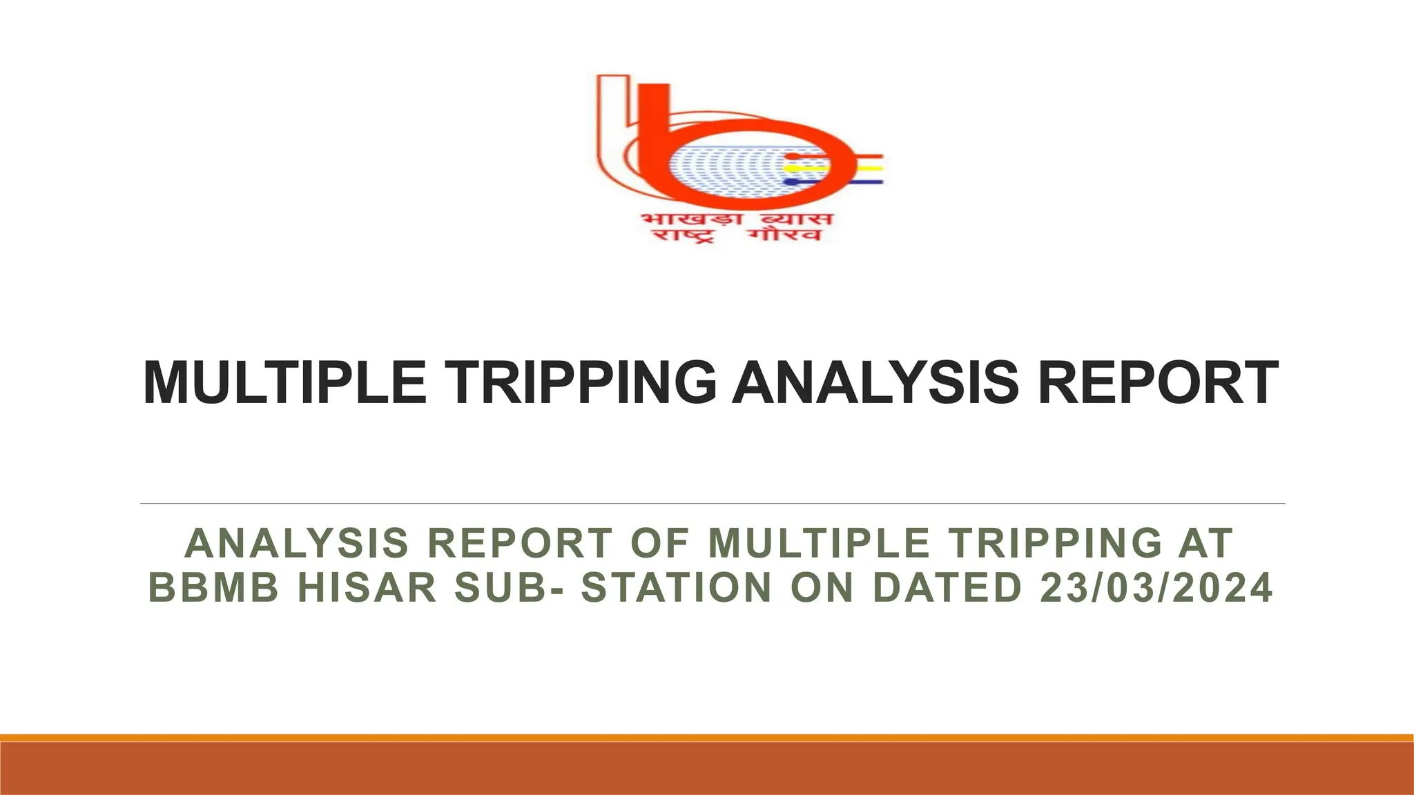 Multiple trippings analysis report at hisar | PPTX