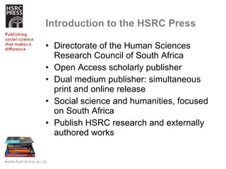 Hsrc Press Open Access Presentation | PPT