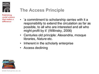 Hsrc Press Open Access Presentation | PPT