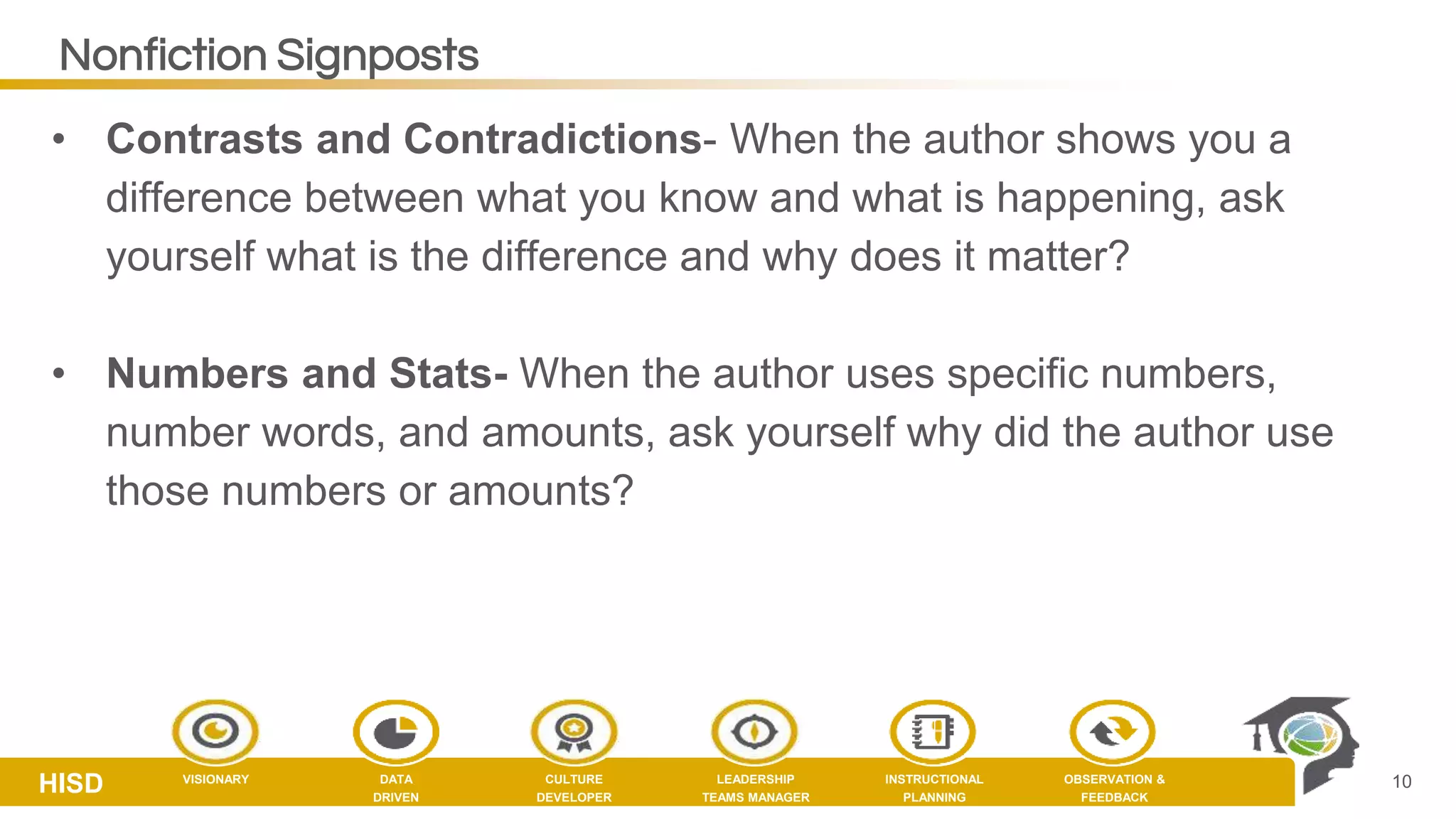 Hs reading signposts | PPTX