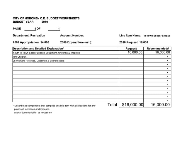 Hs Recreation Appropriation Request | XLS