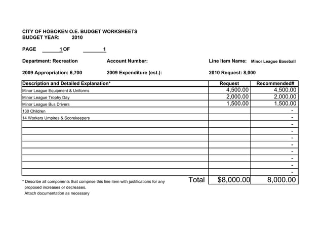 Hs Recreation Appropriation Request | XLS