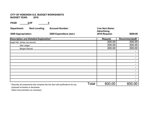 Hs Rent Control Appropriation Request | XLS | Business Accounting ...