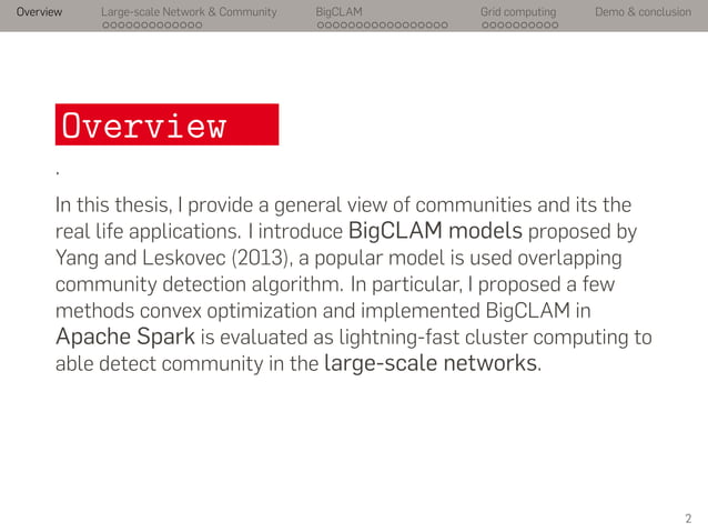 Overlapping community detection in Large-Scale Networks using BigCLAM model build on Apache ...