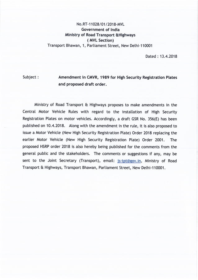 HSRP Number Plate Rules India PDF hsrp-number-plate-rules-india-pdf
