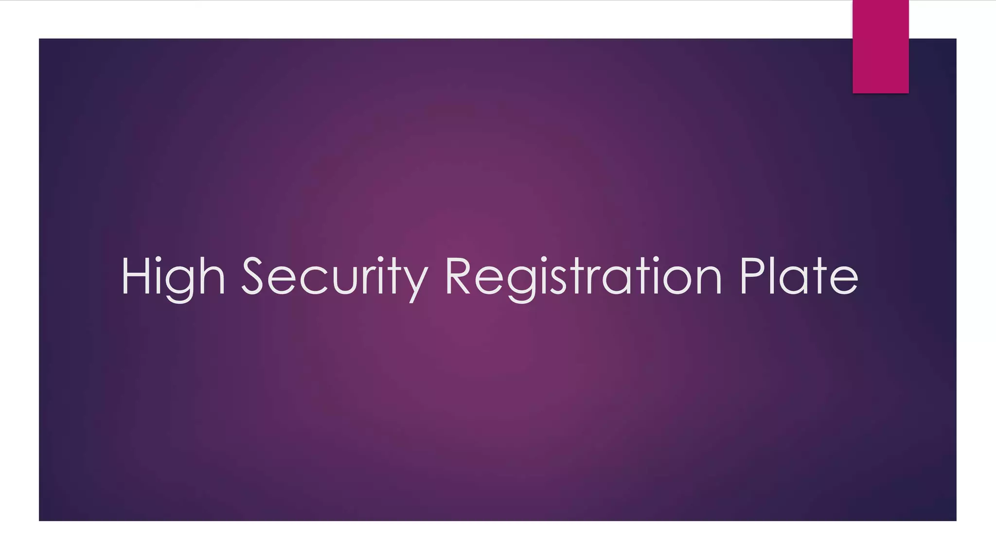 high security number plates online registration for old vehicles | PDF