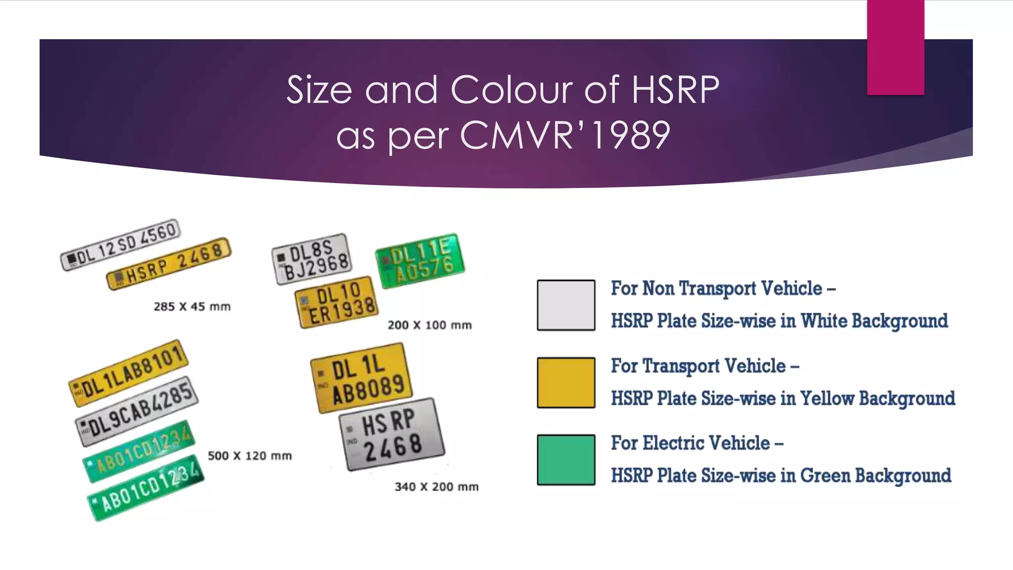 high security number plates online registration for old vehicles | PDF