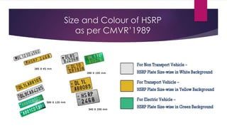 high security number plates online registration for old vehicles | PDF