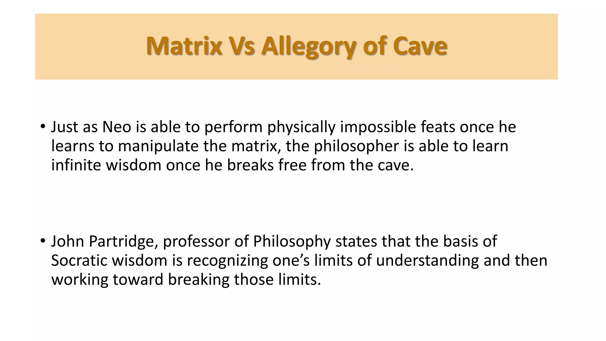 Allegory of the Cave and The Matrix | PPTX