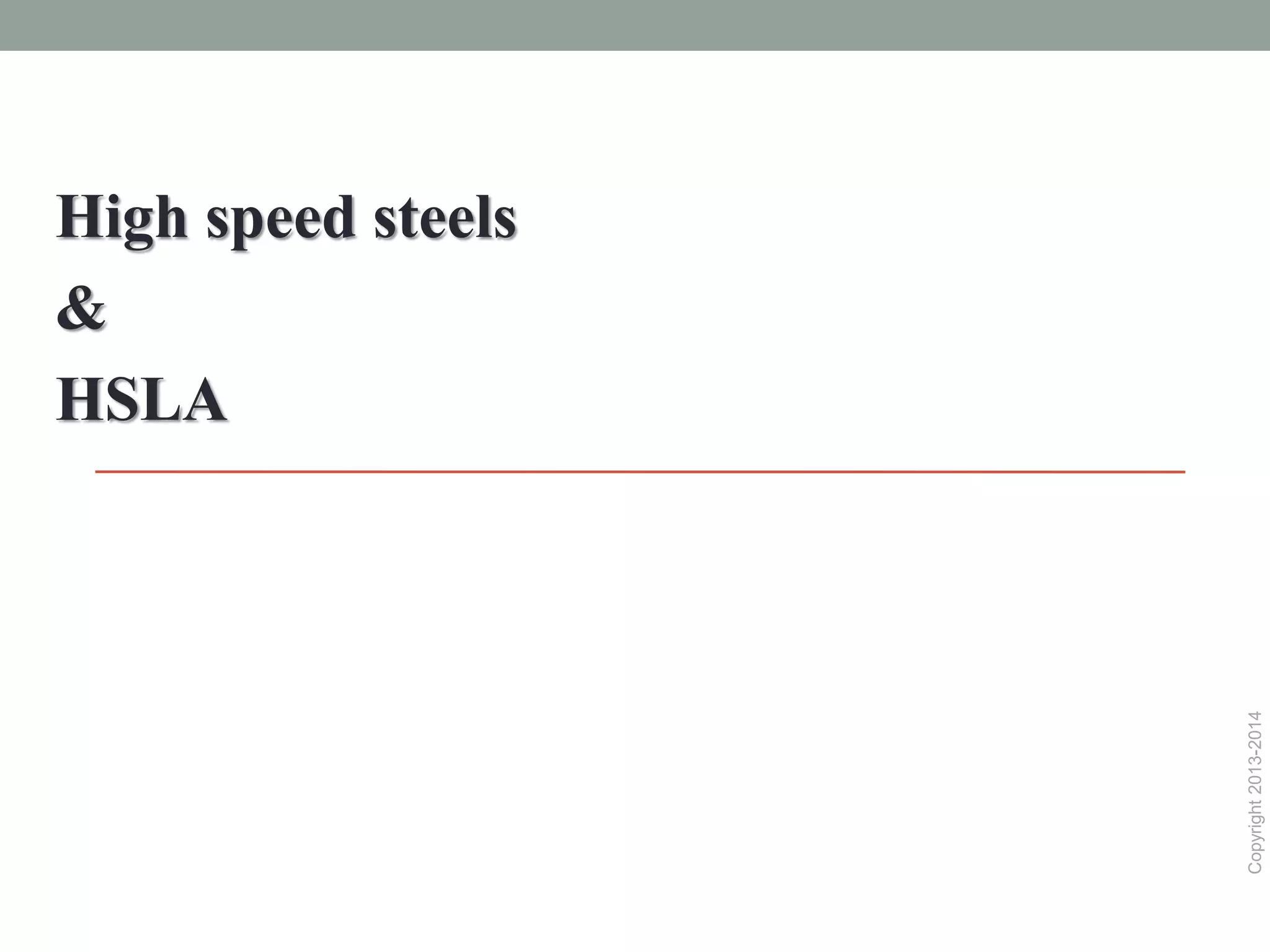 High Speed Steel (HSS) | PDF