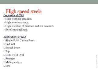 High Speed Steel (HSS) | PDF