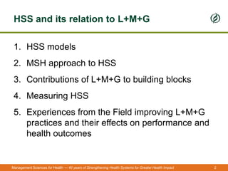 Hss and its relation to l+m+g | PPTX | Pharmaceutical Industry | Industries