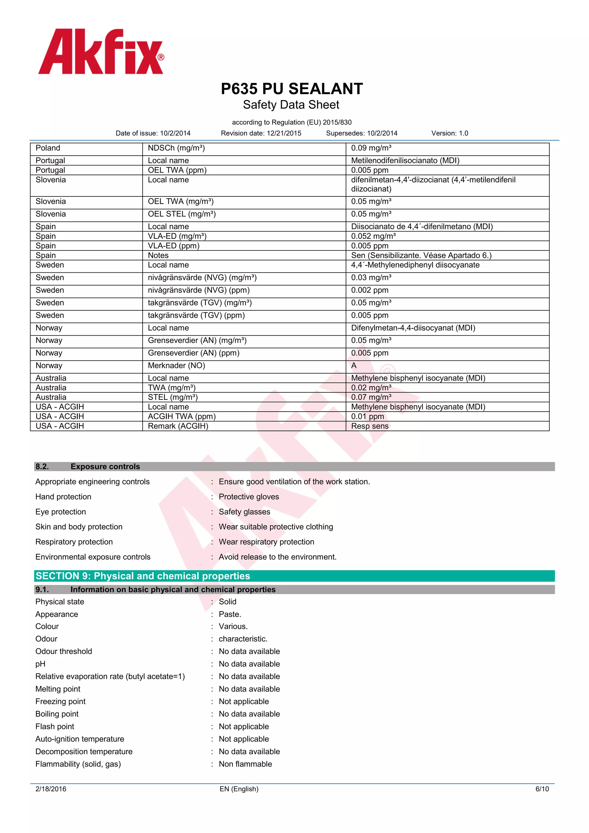 Trám khe polyurethane Akfix P635 | PDF