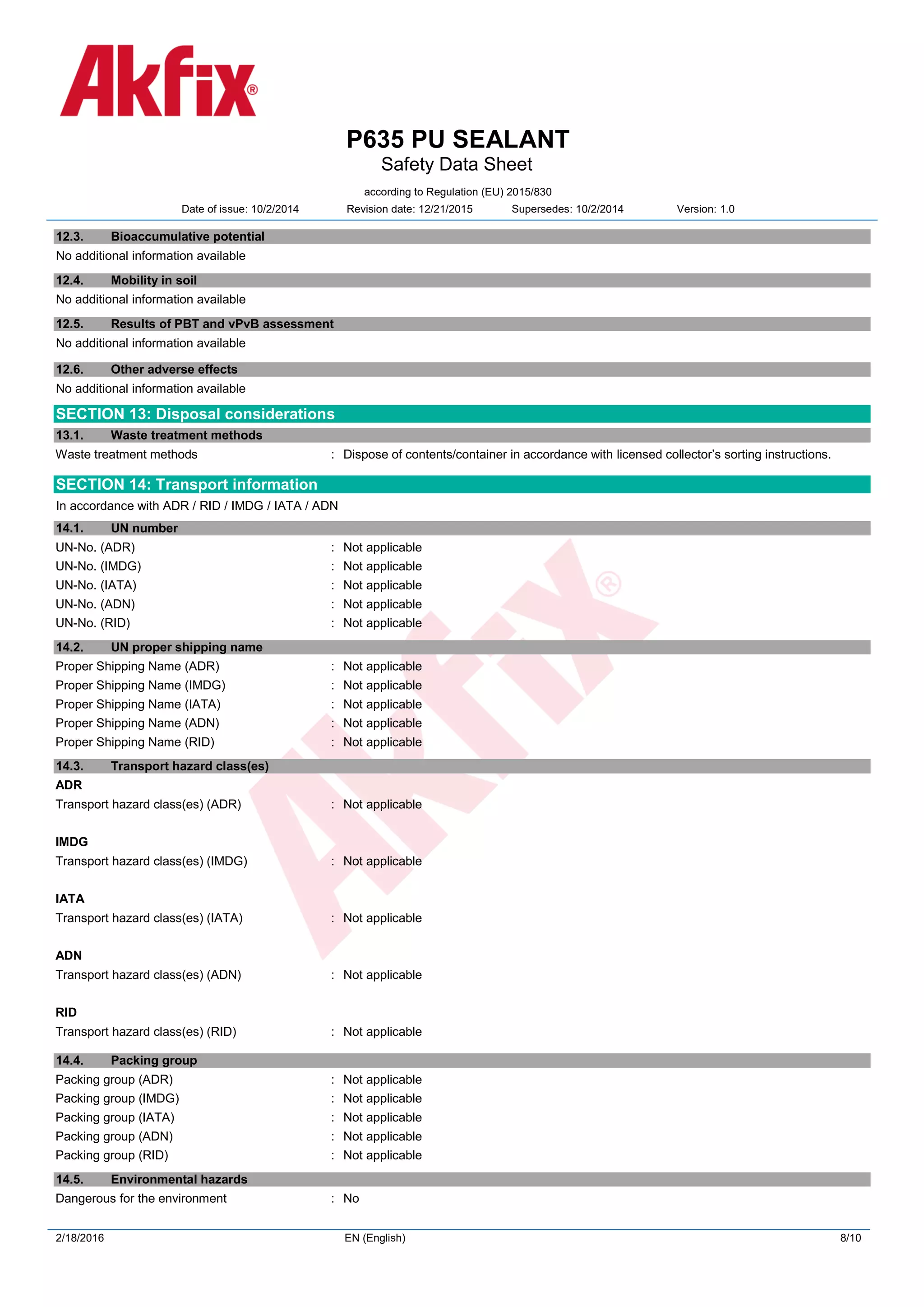 Trám khe polyurethane Akfix P635 | PDF