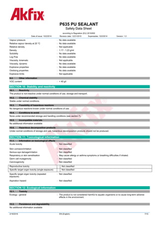 Trám khe polyurethane Akfix P635 | PDF