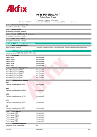 Trám khe polyurethane Akfix P635 | PDF